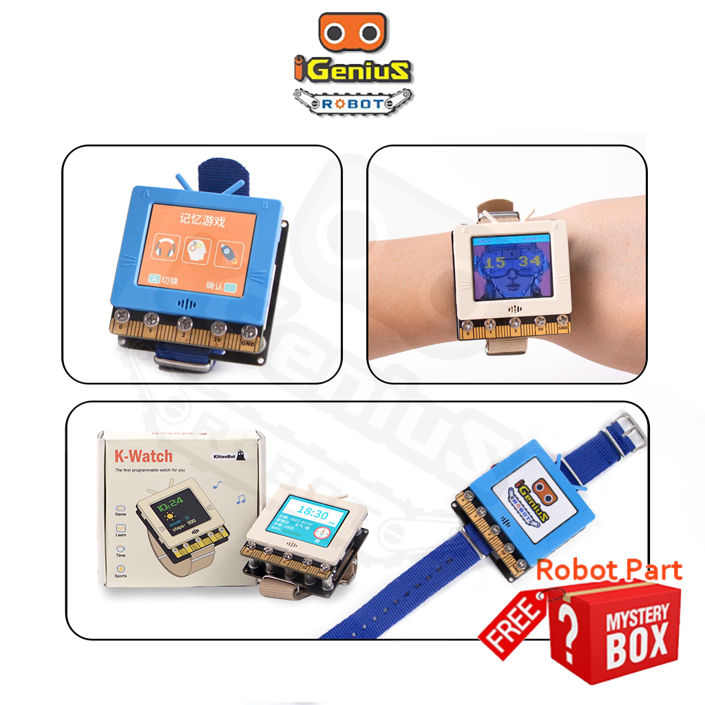 (มีของแถม) ชุดพัฒนาอุปกรณ์สวมใส่ Wearables Kittenbot KWatch พร้อม Futureboard เขียนโปรแกรม ...