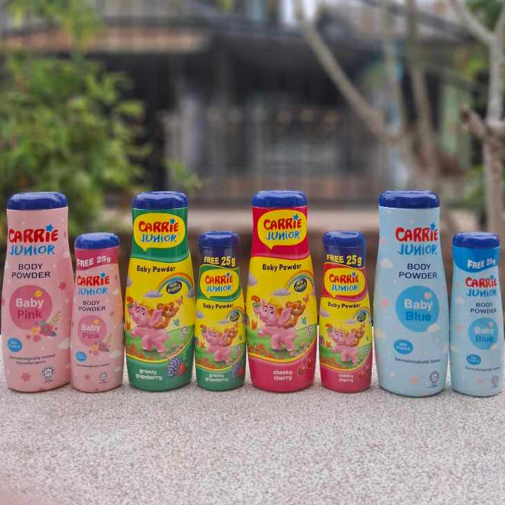 แป้งเด็กแคร์รี จูเนียร์ Carrie Junior Baby Powder กลิ่นใหม่ชมพูฟ้าหอม ...