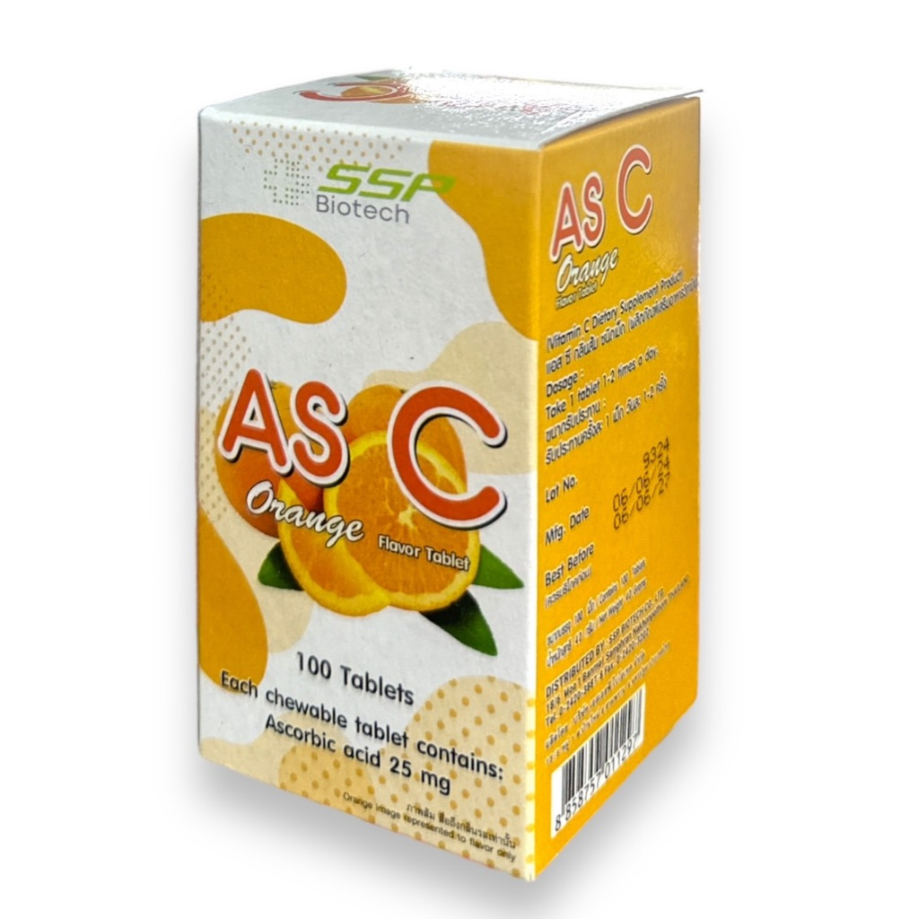 AS C Orange Flavor Tablet แอสซี วิตามินซีชนิดเม็ด รสส้ม (100's) | Shopee Thailand