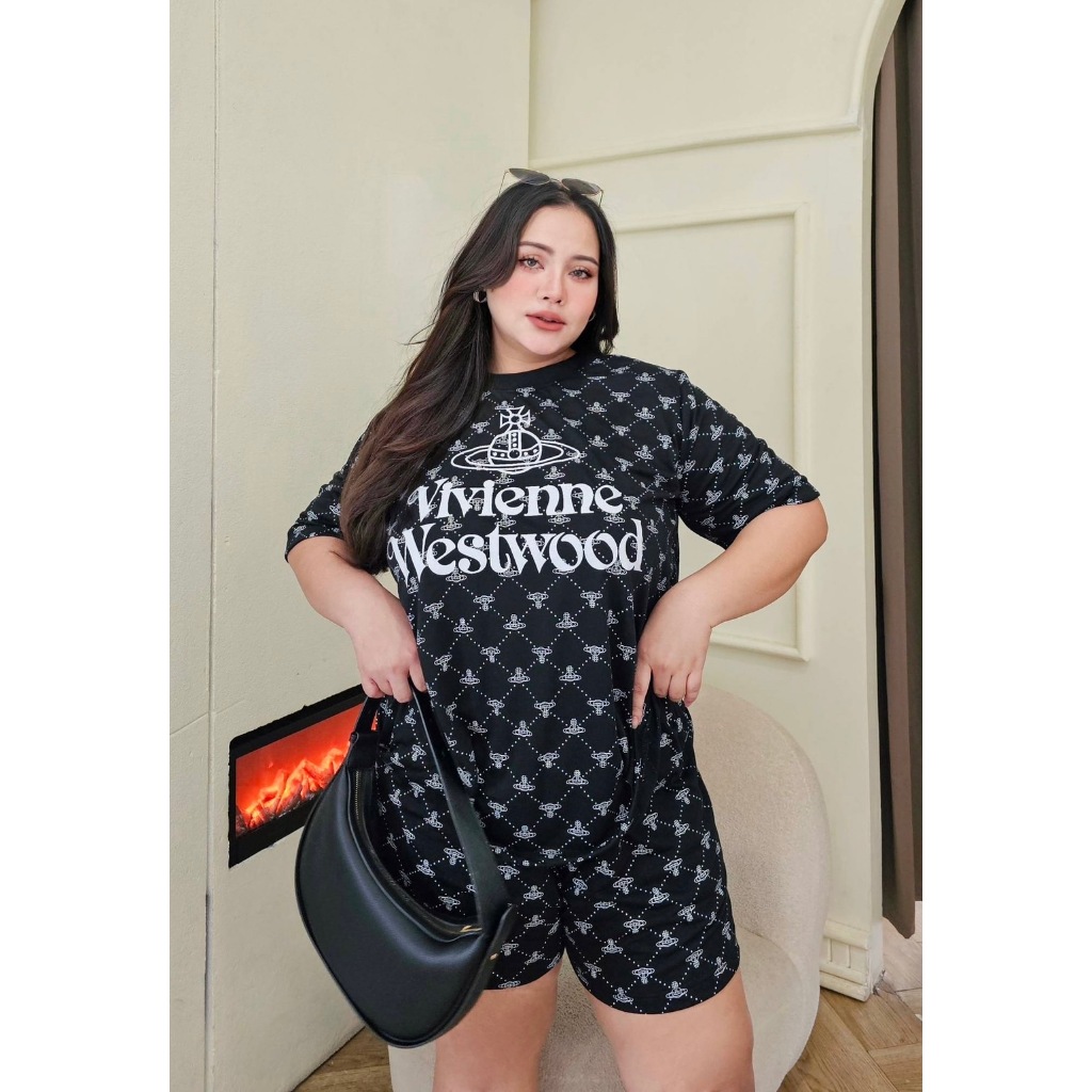 เซ็ตขาสั้น เสื้อคอกลม+กางเกงขาสั้น VvWw ไซส์ 40"-60" | Shopee Thailand