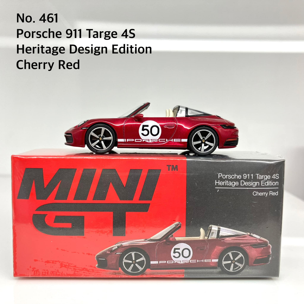 MiniGT 📌No. 461 📌 Porsche 911 Targa 4S Heritage Design Edition Cherry ...