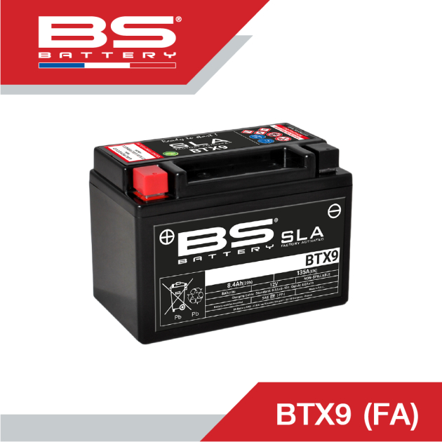 BS BATTERY BTX9 (ของแท้) แบตเตอรี่สำหรับ NINJA300/400 , ZX6R และรถรุ่น ...