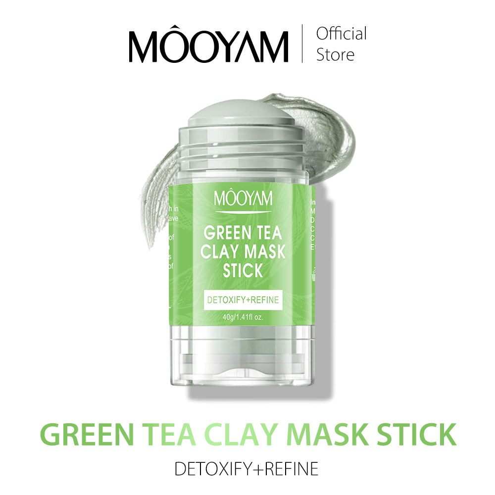 MOOYAM Green Tea Clay Facial Mask Stick Anti Acne Remove Blackheads ...