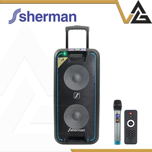 Sherman APS-210 ลำโพง บลูทูธ 10 นิ้ว พร้อมไมค์ 1 ตัว ชาร์จแบตได้ RCA Portable Bluetooth Speaker ...