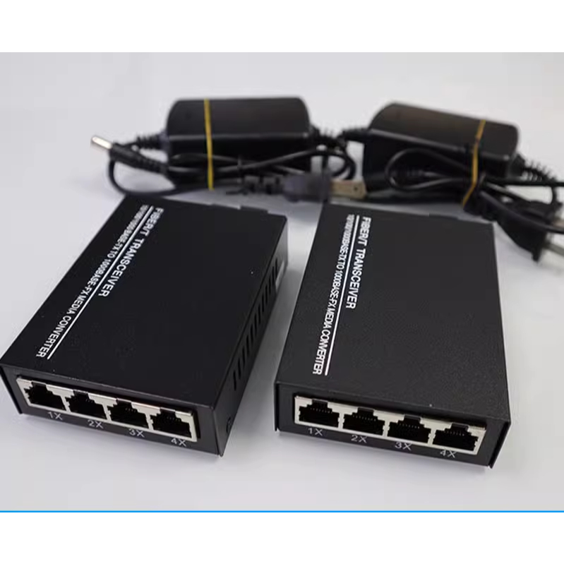 10/100/1000M 4 RJ45 1 SC Fast Ethernet Switch Converter Ethernet Fiber ...