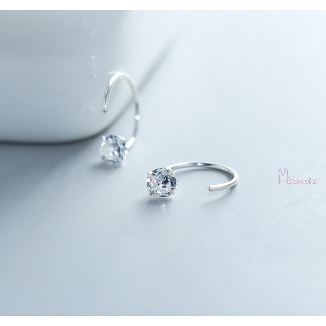 (B613)bonnie - ต่างหูไร้แป้น ห่วงเกี่ยว ตุ้มหู ต่างหูแฟชั่น สไตล์เกาหลี ...