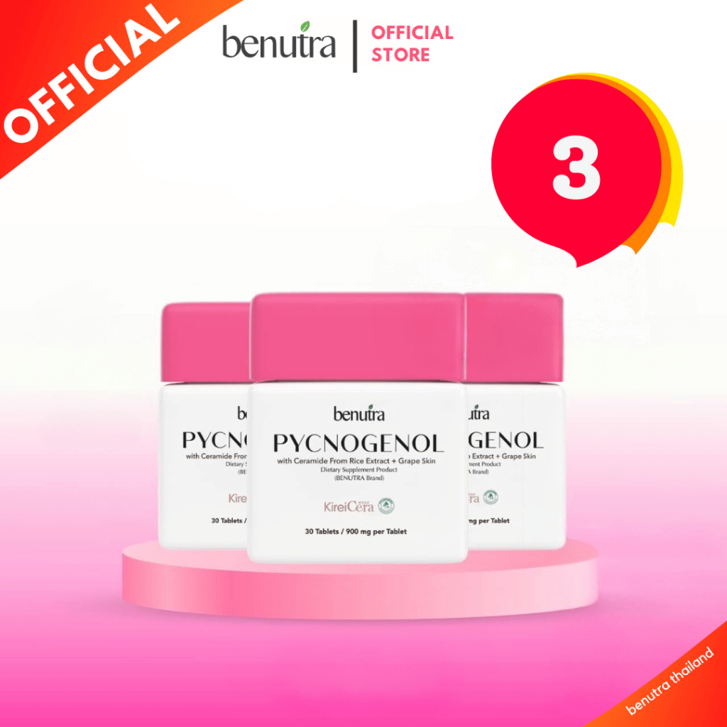 [3 กระปุกส่งตรงบริษัท] Benutra PYCNOGENOL บีนูทร่า พิกโนจีนอล สลายฝ้า ...
