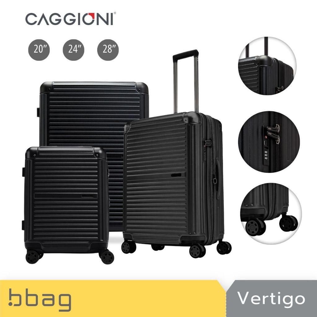 CAGGIONI กระเป๋าเดินทาง รุ่นเวอร์ติโก (Vertigo N19081) - สีดำ | Shopee Thailand