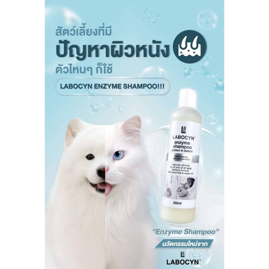 Labocyn Enzyme Shampoo ลาโบซิน แชมพูและสเปร์ยสัตว์เลี้ยง ลดการระคาย ...