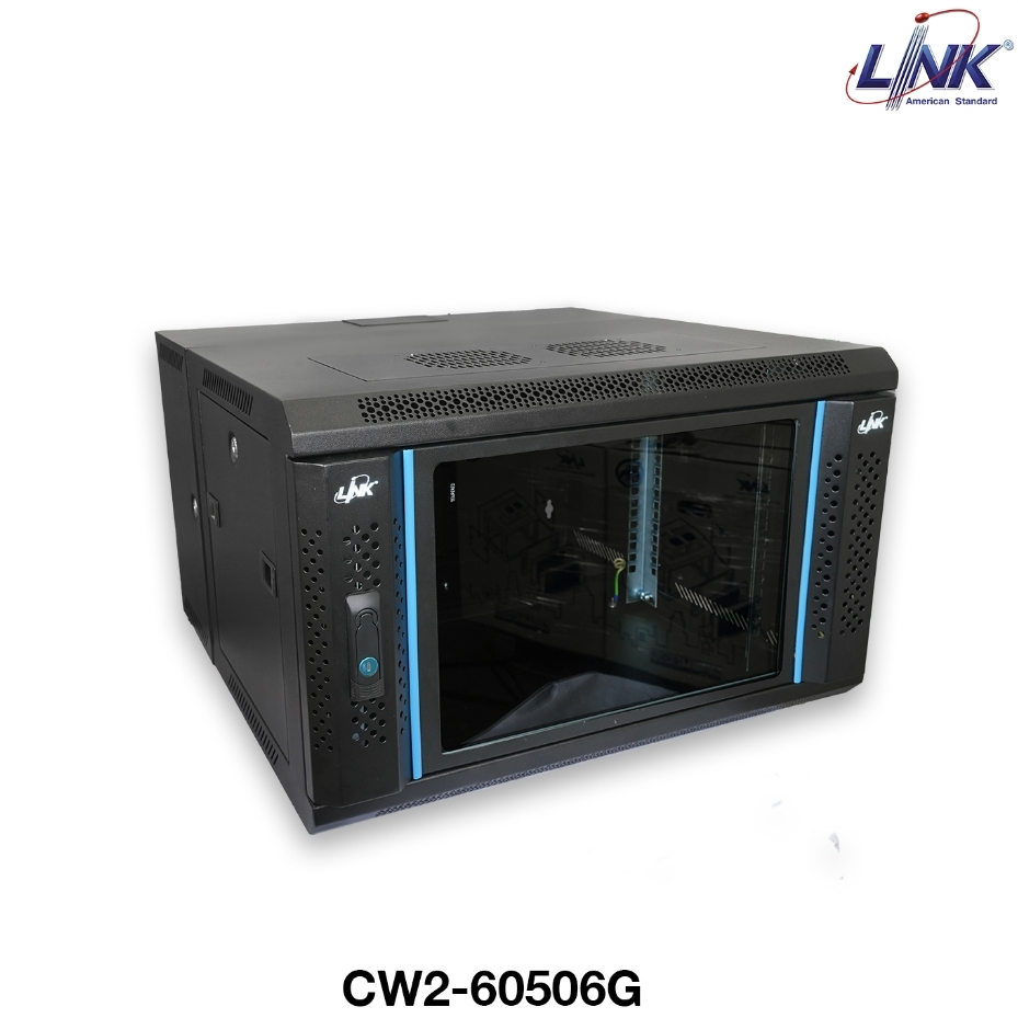 LINK 19” GLASS WALL RACK รุ่น CW2-60506G ตู้เก็บอุปกรณ์ขนาด 6U ลึก 50CM ...