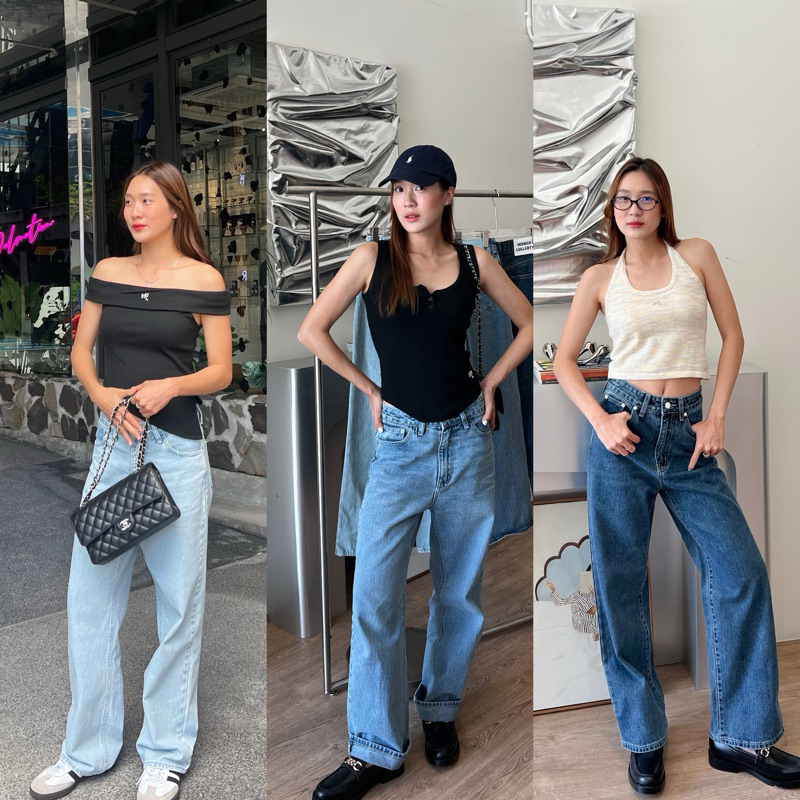 (shopee vdo 50%max300)กางเกงยีนส์ทรงกระบอก Copen jeans -MNL | Shopee Thailand
