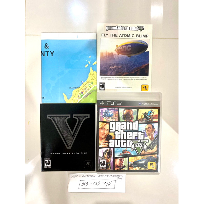 แผ่นเกมส์ GTA V PS3 โซน 1 สภาพสวยมาก คู่มือ ของครบทุกอย่าง แผ่นใสไม่มี ...