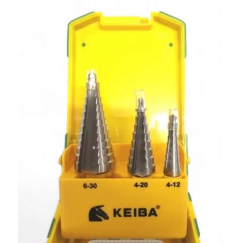 KEIBA 9602001 HXKP0103 ดอกสว่าน STEP DRILL KEIBA 3ตัวชุด ดอกสว่านเจดีย์ เกรดเหล็กM2 ชุดดอกเจดีย์ ...