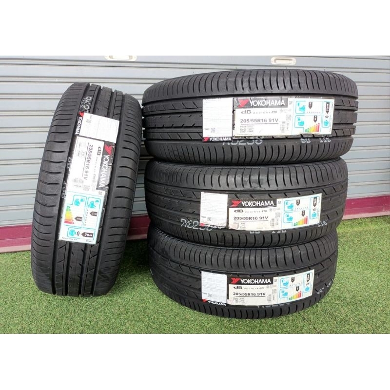 ยางใหม่ 205/55R16 Yokohama dB decibel E70 ผลิตปี 2024 ประกันบวม 2 ปี พร้อมจุ๊บลม 4 ตัว จัดส่งฟรี ...