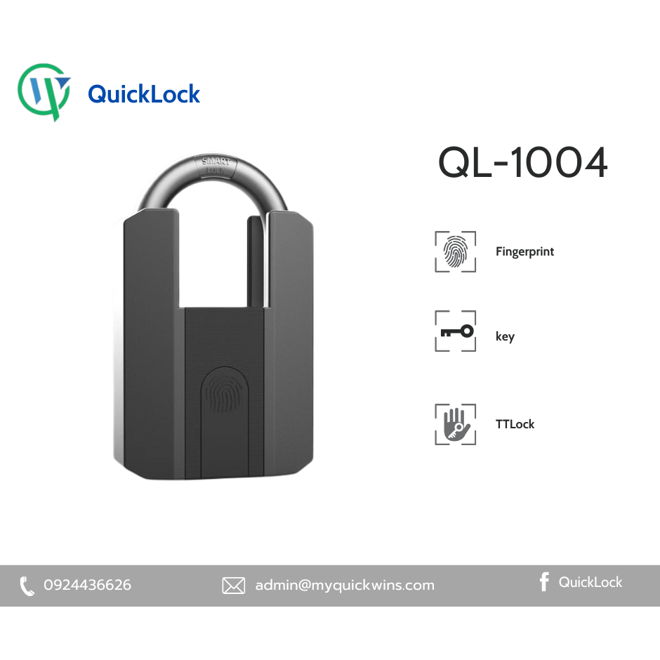 QuickLock แม่กุญแจดิจิตอล แม่กุญแจสแกนนิ้วมือ รุ่น QL-1004 | Shopee Thailand