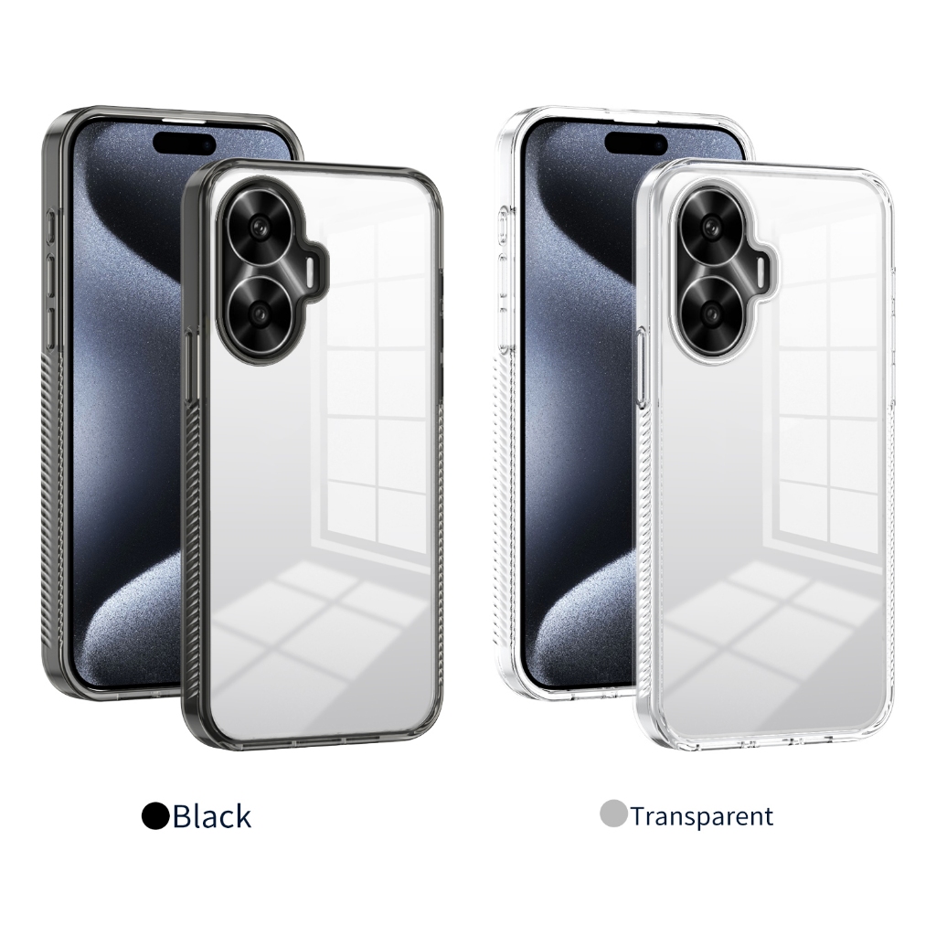 Case กันลื่น for Realme C51 C53 C55 C61 C63 C65 Note50 เคสหลังแข็งขอบใสพลาสติก กันกระแทก ...