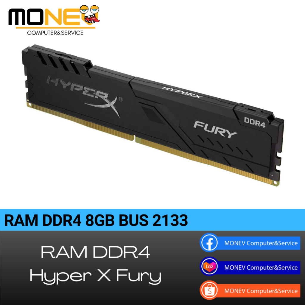 RAM มือสอง 8GB DDR4 HyperX Fury BUS 2133 ( สีดำ ) | Shopee Thailand