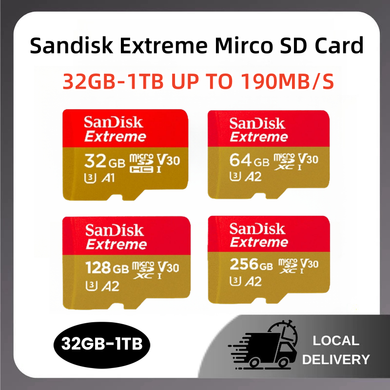 SANDISK Extreme Micro SD card 32GB-1TB [190MB]UHS-I V30 4K U3 C10 A2 SDcard แท้ Memory card ...