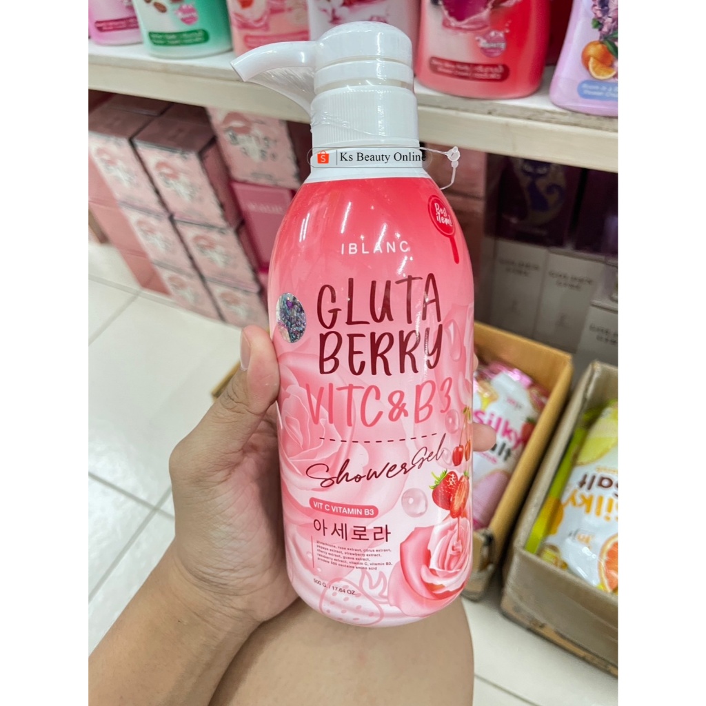 ไอ บลองท์ กลูต้า เบอร์รี่ เจลอาบน้ำ IBlanc Gluta Berry Vit C and B3 ...