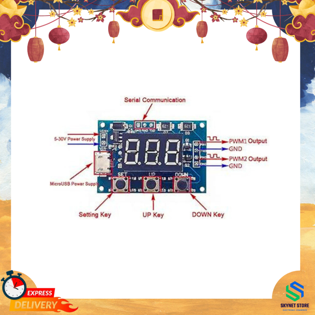 2 Channel Rectangle Wave Signal Generator Module PWM Pulse Frequency 1Hz-150KHz | Shopee Thailand