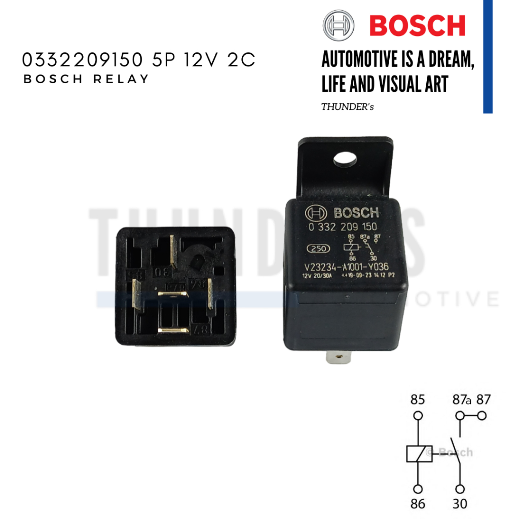 BOSCH Relay รีเลย์ 5 ขา 12V 2C 2 คอนแทค 0332209150 | Shopee Thailand