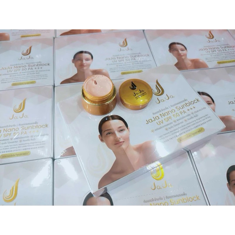{1แพ็คx6ตลับ} กันแดดจ๊ะจ๋า JAJA Nano Sunblock UV spf50 PA+++ | Shopee Thailand