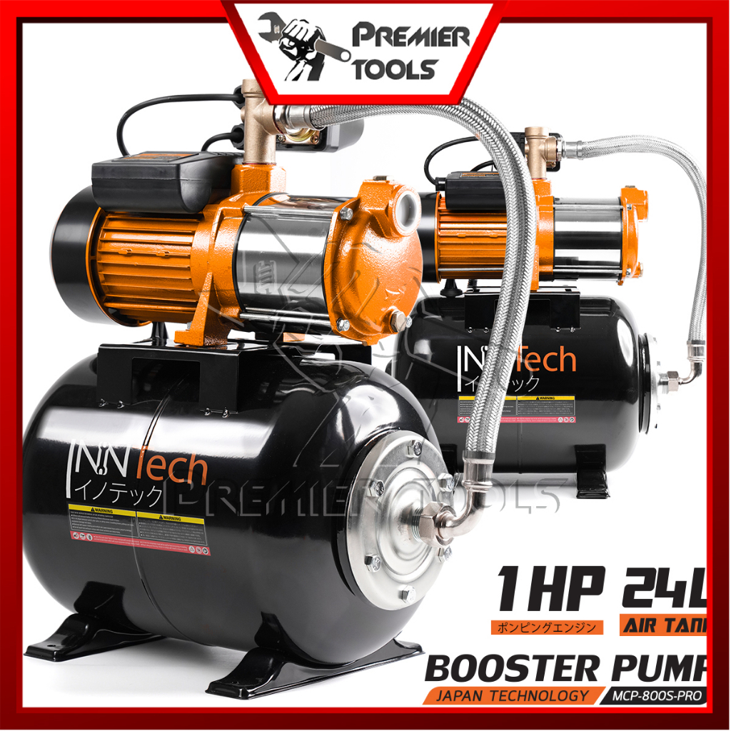 InnTech ปั๊มหอยโข่งไฟฟ้าอัตโนมัติ 5 ใบพัด รุ่น MCP-800S-PRO ปั๊มน้ำออโต้ 1 แรงม้า 800 วัตต์ ถัง ...