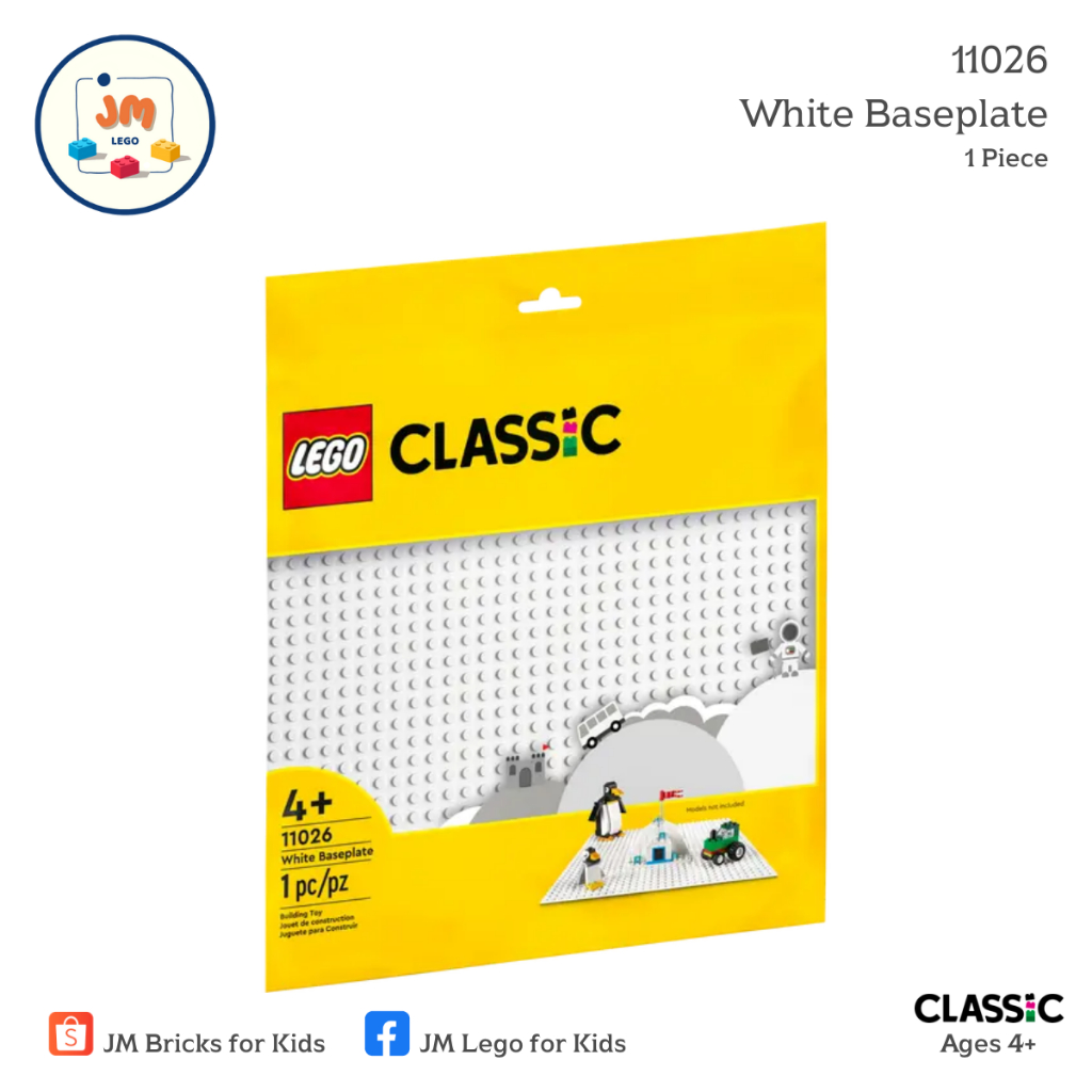LEGO Classic 11026 White Baseplate (1 Piece) สำหรับเด็กอายุ 4 ปีขึ้นไป ...