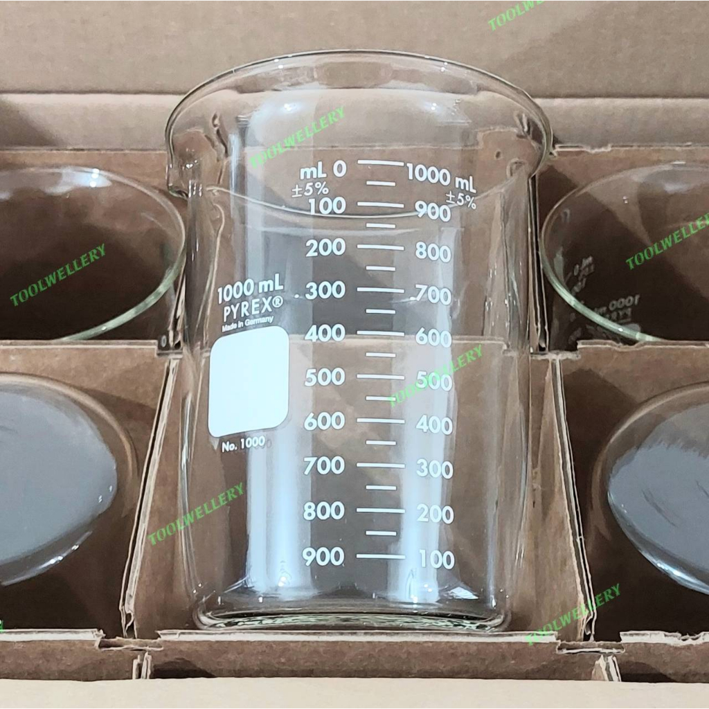 บีกเกอร์แก้ว Pyrex เยอรมัน 250ml, 600ml,1000ml, 2000ml | Shopee Thailand