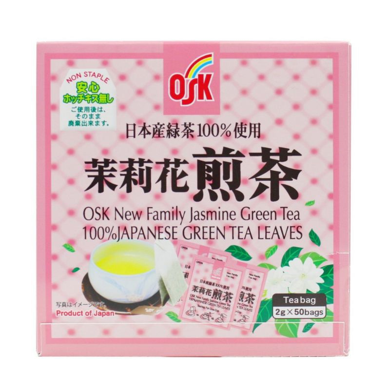OSK New Family Jasmine Green Tea 100%JAPANESE GREEN TEA LEAVES / ชาเขียวมะลิญี่ปุ่น 100% กล่องละ ...