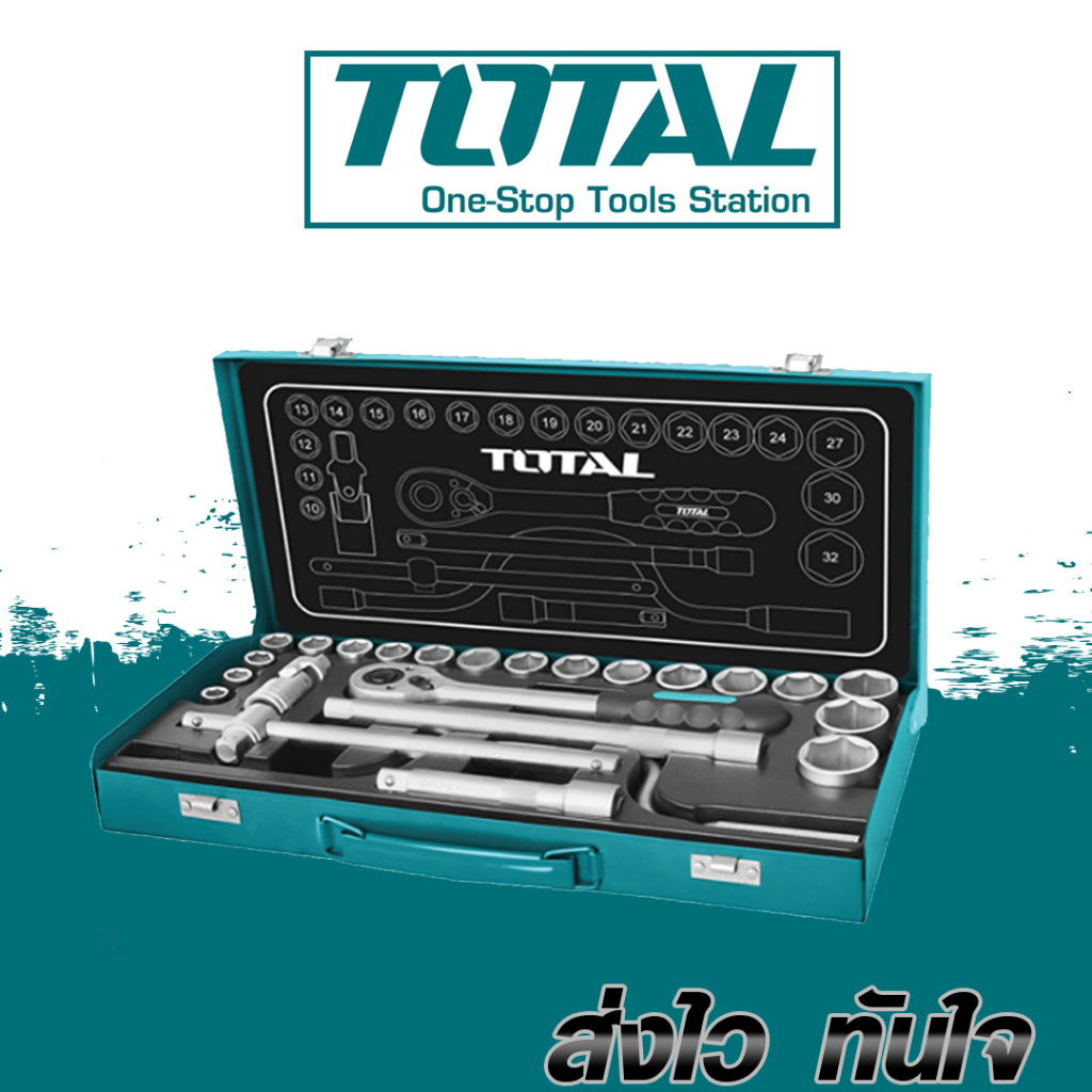 Total บ๊อกซ์ชุด 24 ชิ้น ขนาด 1/2 นิ้ว รุ่น THT141253 ( Socket Set ...