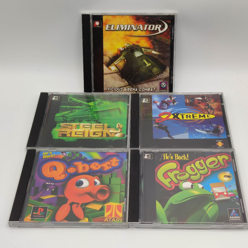 PS1 SET G4 แผ่นก๊อปปั้ม 5 เกม [bootleg] แผ่นสภาพดี Eliminator / Steel ...