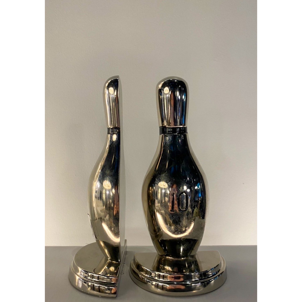 Book divider S.15ที่กั้นหนังสือ Metal Bowling Pin Bookend สี Silver ...
