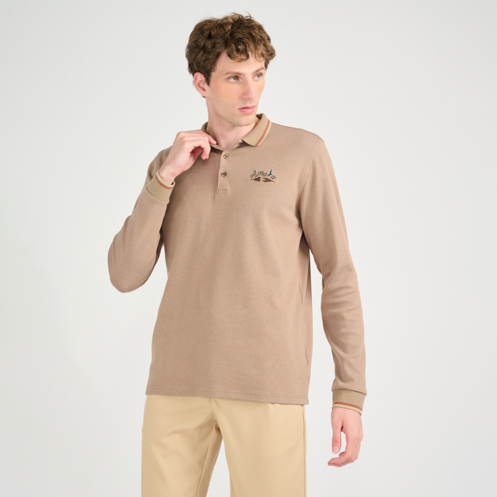 Khaki Bros. - คา คิ บรอส. - Polo long sleeve - เสื้อโปโลแขนยาว - KM23K038 | Shopee Thailand