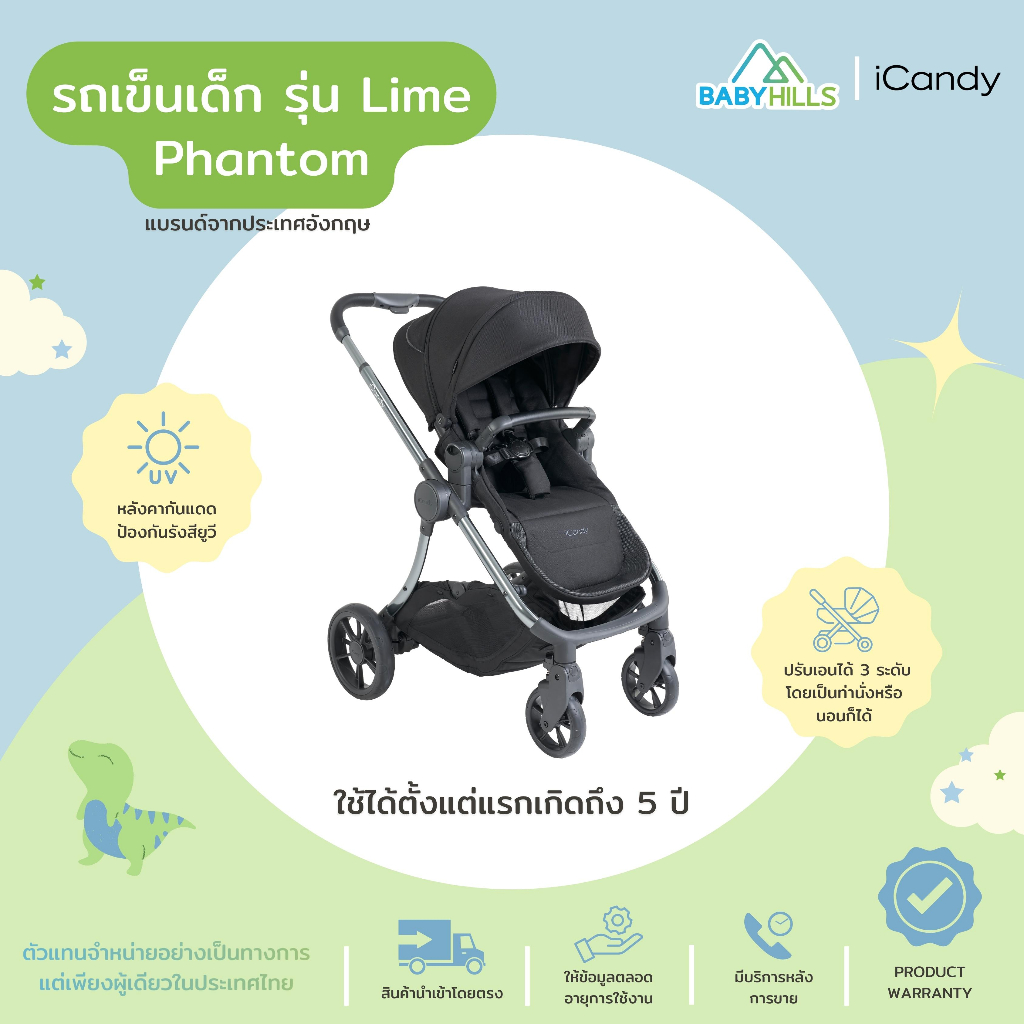 iCandy - Lime Phantom Stroller รถเข็นเด็ก สำหรับเด็กแรกเกิด - 6 ปี พร้อมเซ็ตผ้าเปลี่ยน | Shopee ...
