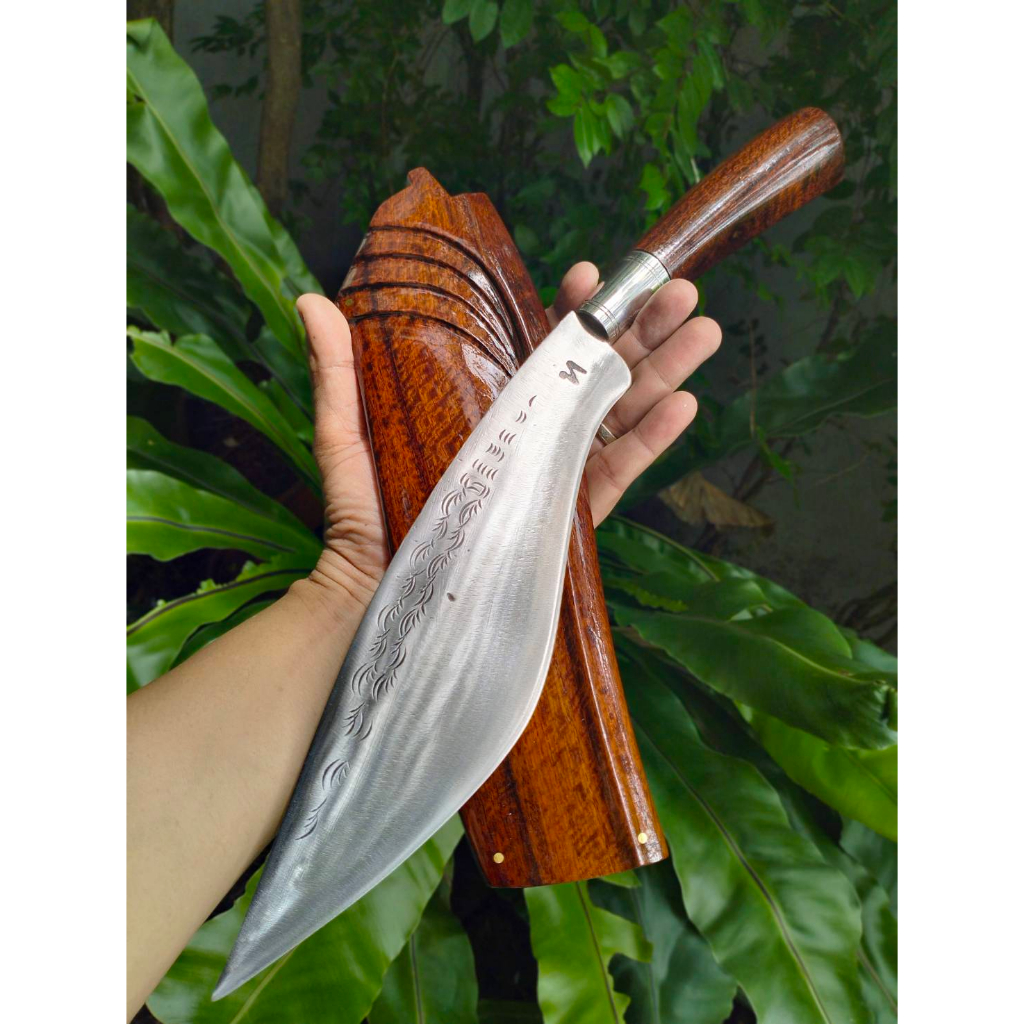 มีดเหน็บ อีเหน็บ (E-Nep) มีดหมอ มีดเหน็บกรีกุ้ง มีดพก ใบ 10.1” SUP9 ตีร้อนชุบแข็ง ผิวขัดตอกลาย ...