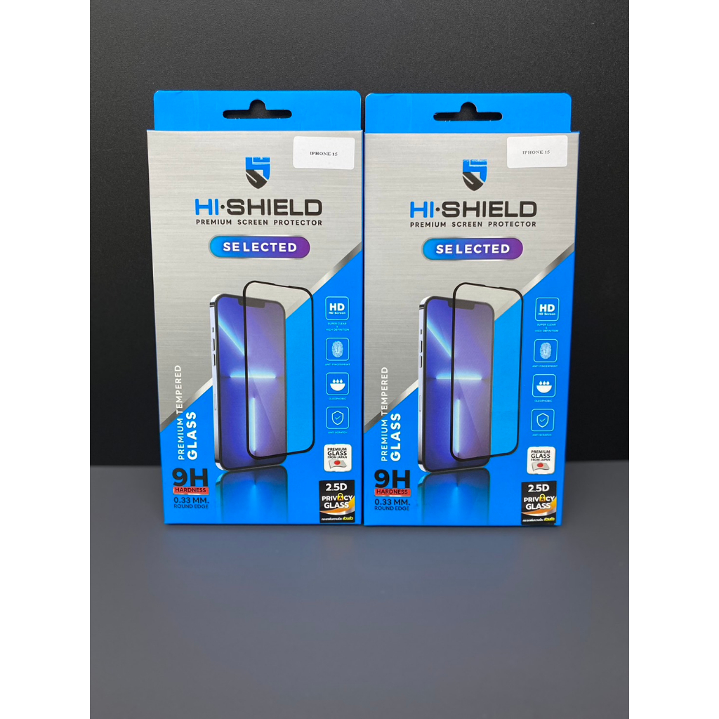 HI-SHIELD Selected ฟิล์มกระจก iPhone Full Coverage 2.5D[ฟิล์ม iPhone15 | Shopee Thailand