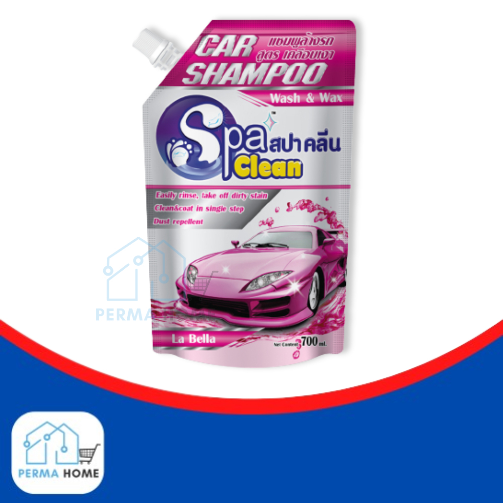 SpaCleanผลิตภัณฑ์แชมพูล้างรถสูตรเข้มข้น ผสม WAX ลา เบลล่า (สปาคลีน)ปริมาณสุทธิ 700 มล. | Shopee ...
