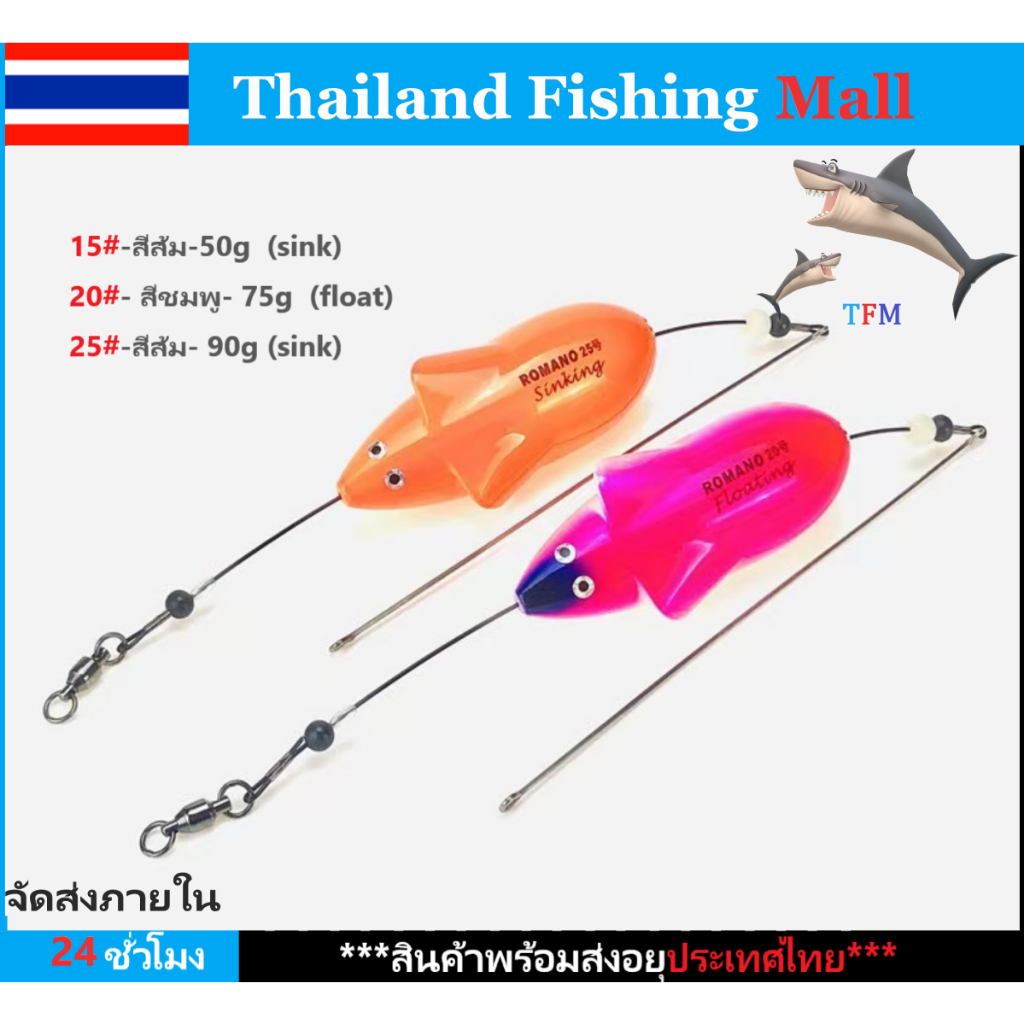 *1-2วัน(ส่งไว ราคาส่ง) Romano fishing lure sinking/floating RAT ABS 50 ...