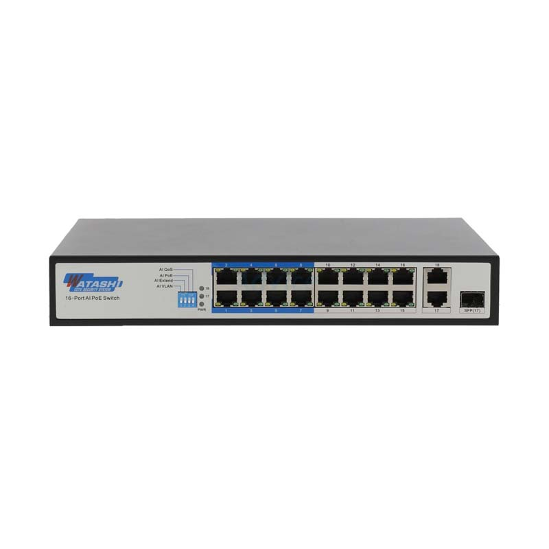 Switching Hub 16 Port WATASHI WSC083 (11'', 16 POE,+2 Uplink,+1 SFP)(By ...