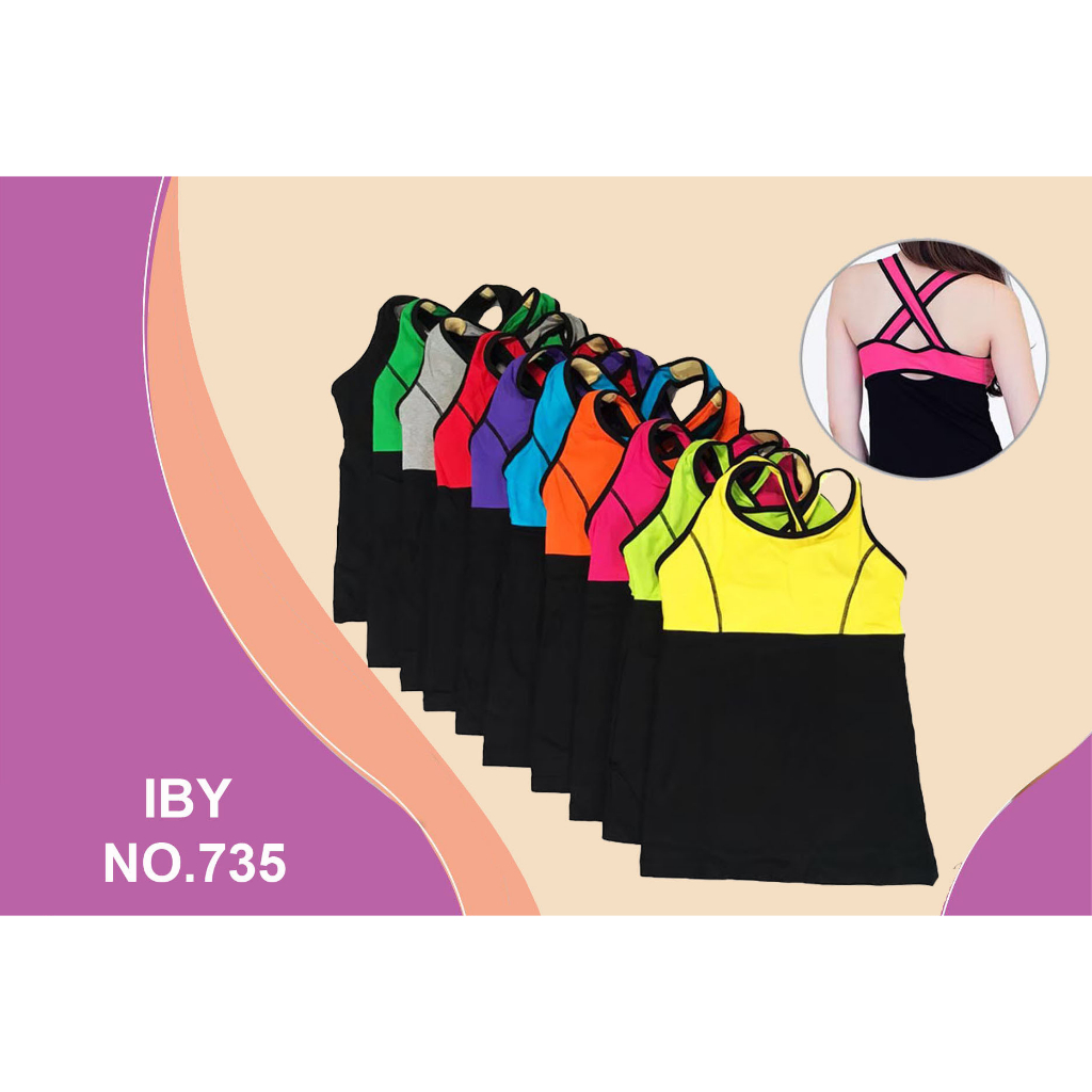 เสื้อโยคะ IBY - Sleeve Sports Top Build In Bra รุ่น No.735 | Shopee ...
