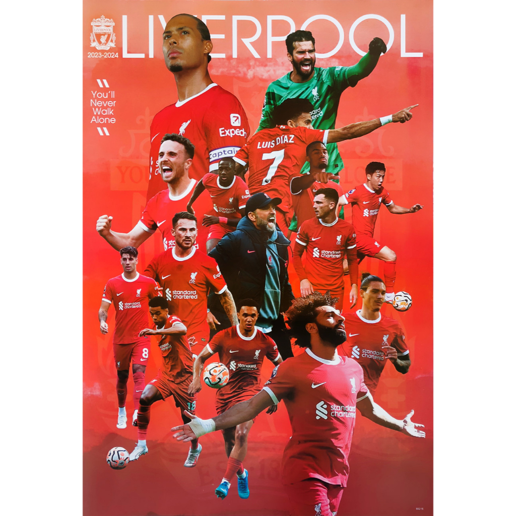 โปสเตอร์ นักฟุตบอล ลิเวอร์พูล LIVERPOOL FC 2024 POSTER 24”X35” นิ้ว ...