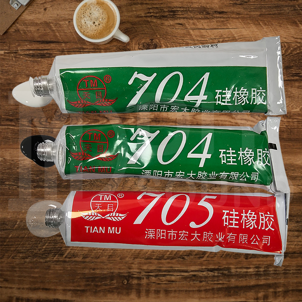 DIYsound กาวซิลิโคนอุตสาหกรรม 704 705 สี:ดำ ขาว โปร่งใส กันน้ำ ติดดี ทนความร้อน กาวซิลิโคนระบาย ...