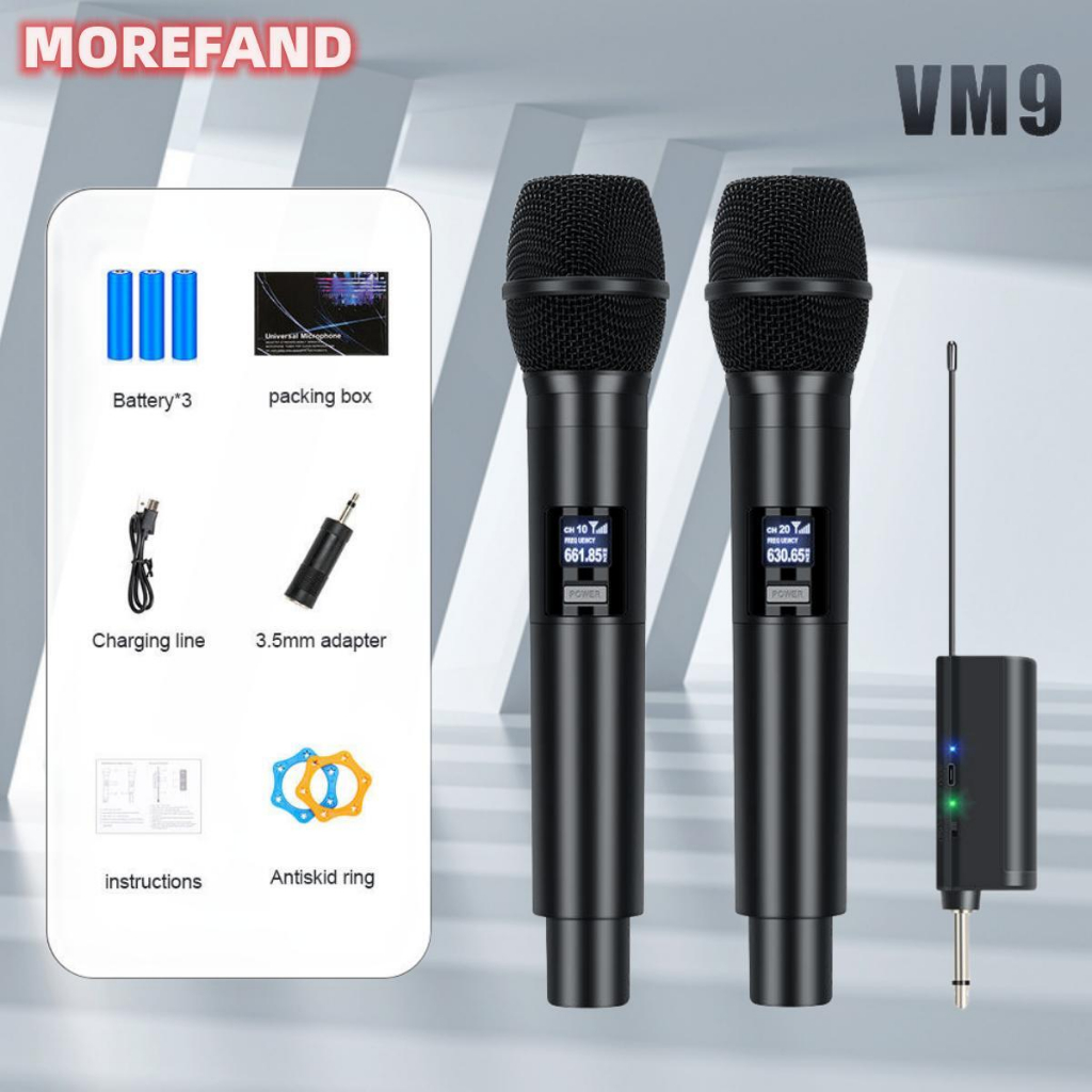 VM9[MOREFAND]ไมค์ลอยไร้สาย ไมค์ลอย ไมค์ ลอย ไร้ สาย คุณภาพเสียงชัดเจนสุดๆ . ไมโครโฟน ไมค์ลอย ...