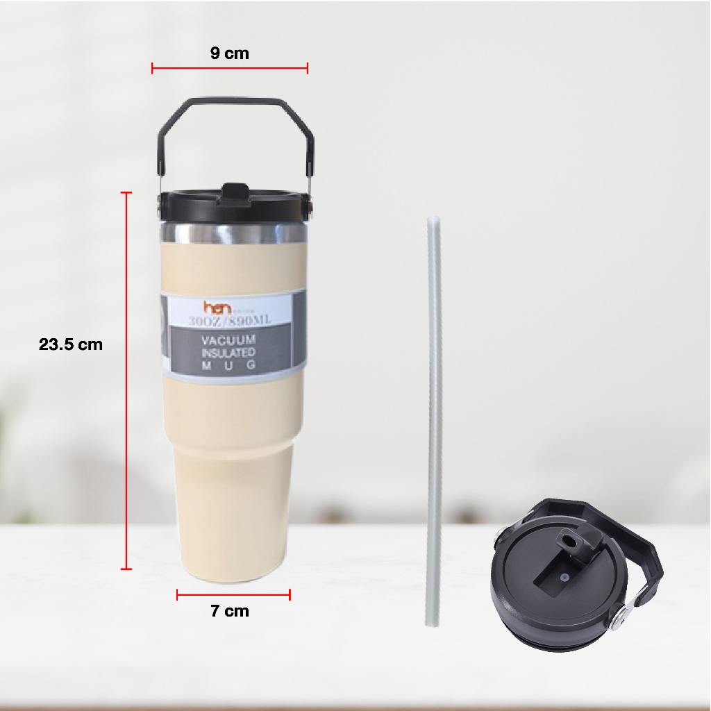 ฝาหูหิ้ว แก้วสแตนเลส304 รุ่นมีหูหิ้วมีหลอด แก้วเก็บความเย็น อุณหภูมิร้อน 900ML 30oz | Shopee ...