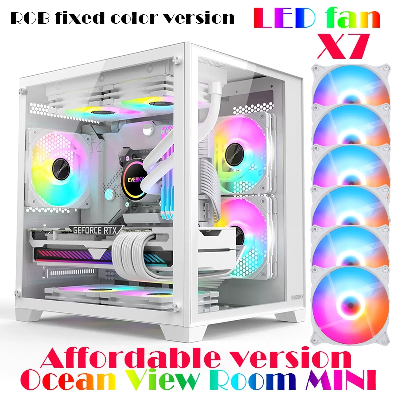 Mingsu sea view room mini case computer case M-ATX black support water ...