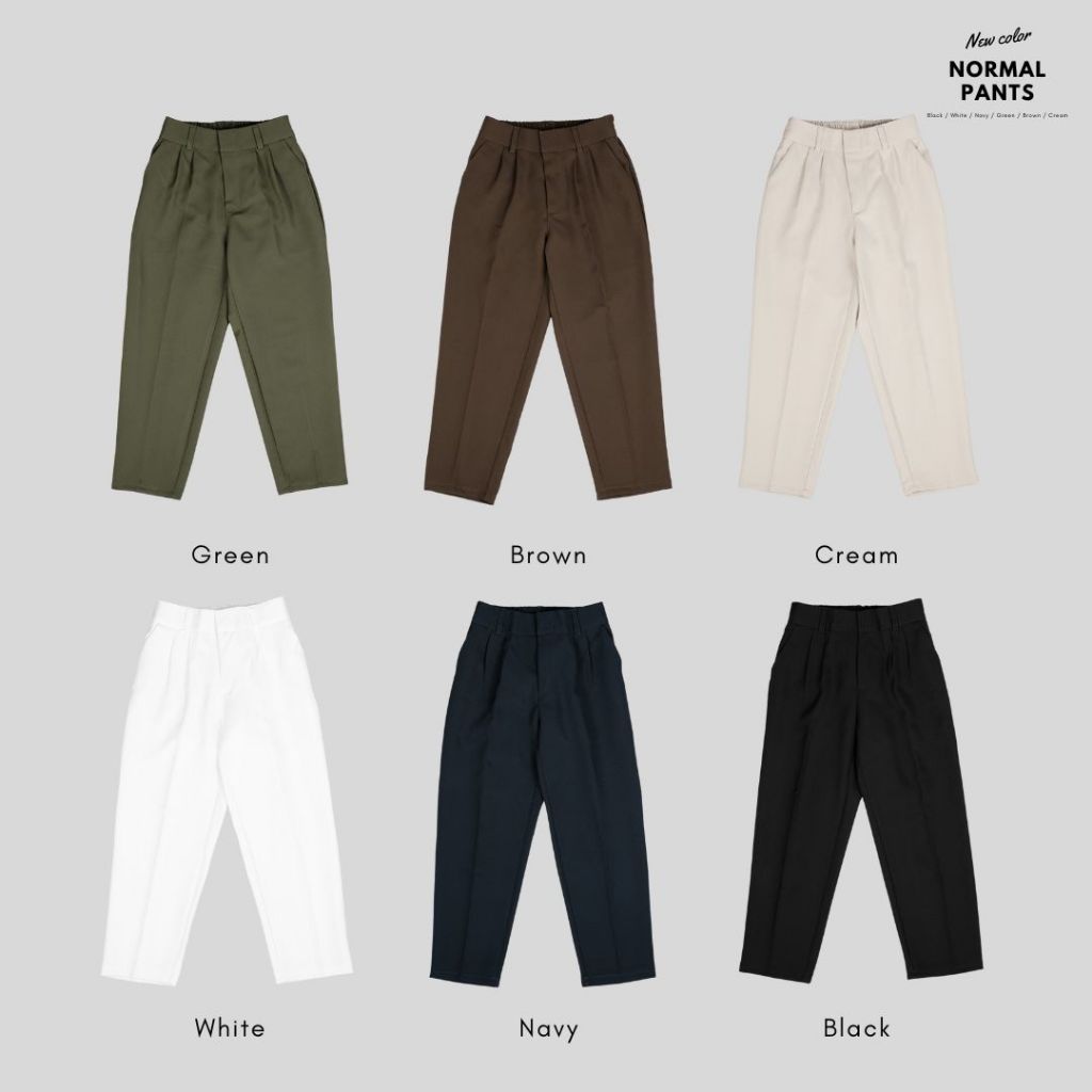 Normal Pants กางเกงขาสอบ เอวสูง ซิปหน้า | Shopee Thailand