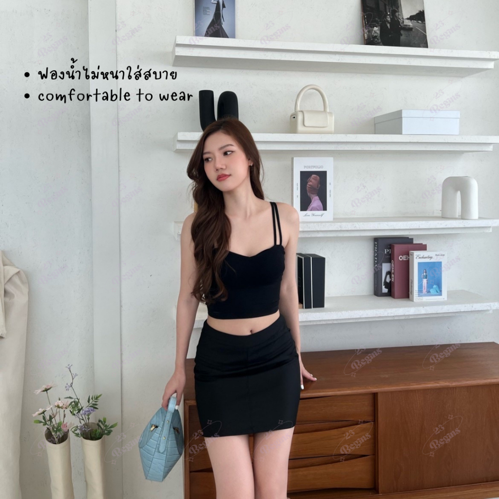 Devil Top มีฟองน้ำ สายเดี่ยวมีฟองน้ำ (429) | Shopee Thailand