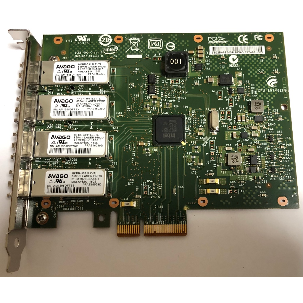 Intel Original I340-F4 Ethernet Quad Port 10Gb PCIe Fiber Adapter ...
