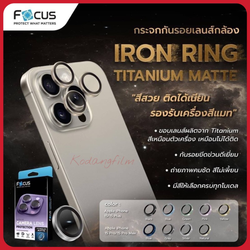 กระจกกันรอยเลนส์กล้อง IRON RING TITANIUM MATTE รองรับเครื่องสีแมท ...